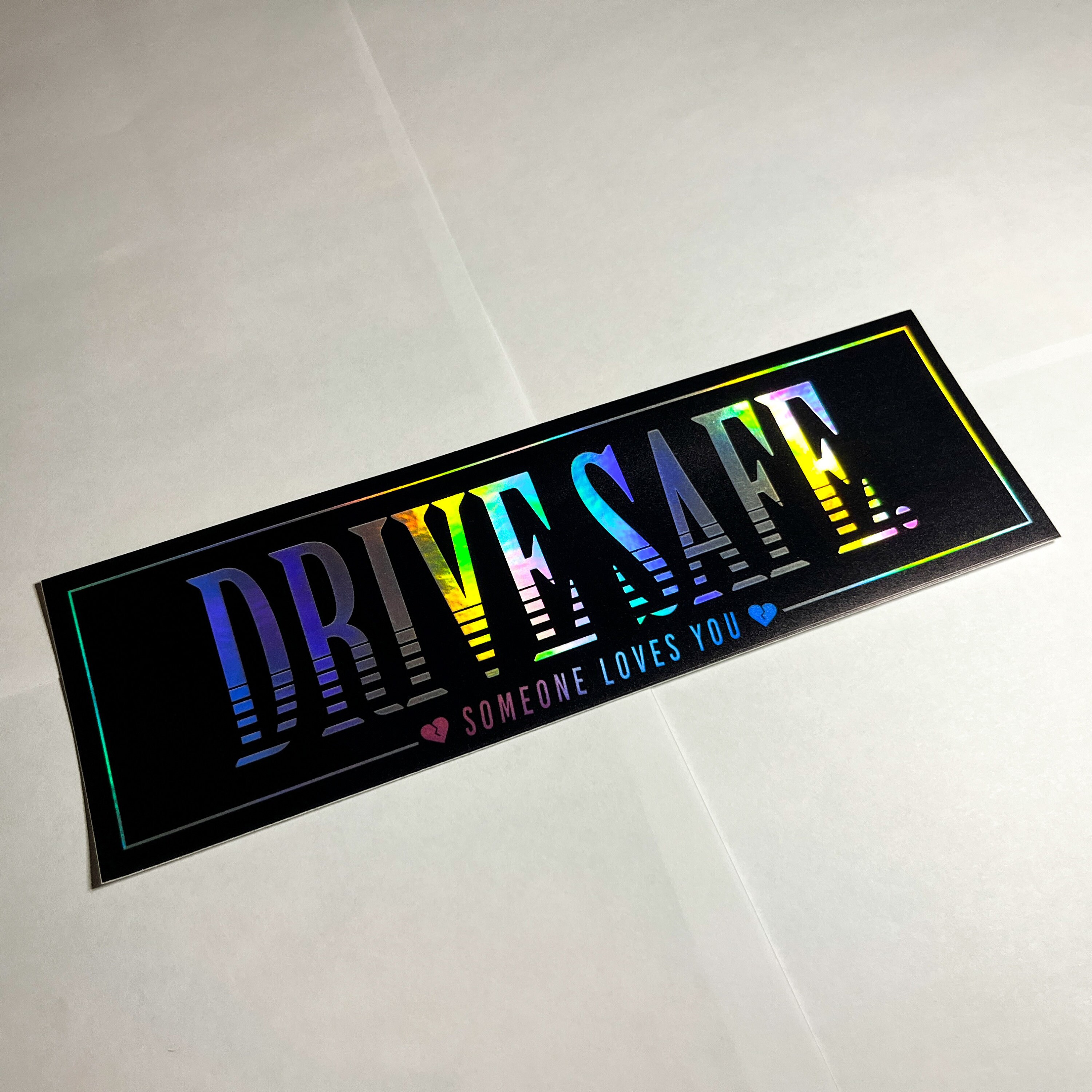DRIVE SAFE Slap Sticker JDM Anime Car Holographic Light Reflective ...