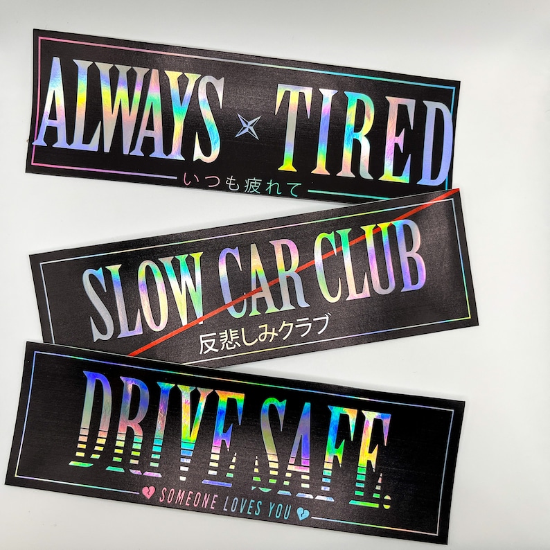 SLOW CAR CLUB Slap Sticker Jdm Anime Car Holographic Light - Etsy