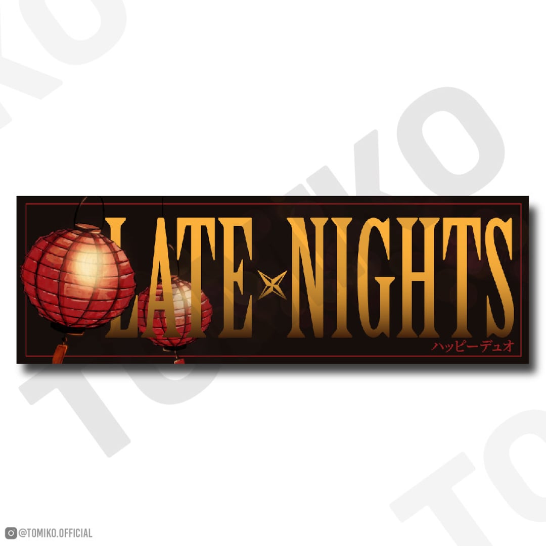 LATE NIGHTS Slap Sticker | JDM Anime Car Holographic Light Reflective ...