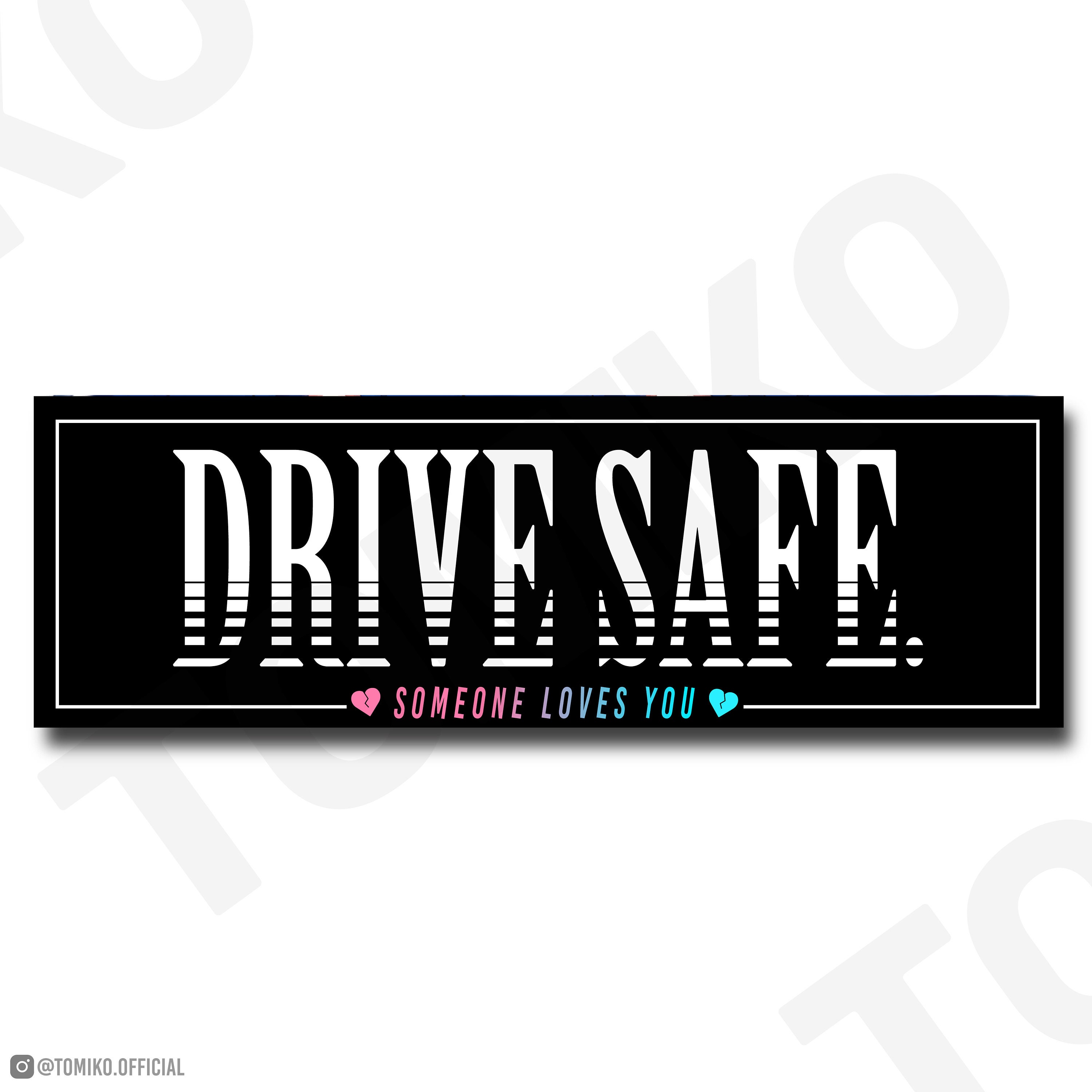 DRIVE SAFE Slap Sticker JDM Anime Car Holographic Light Reflective ...