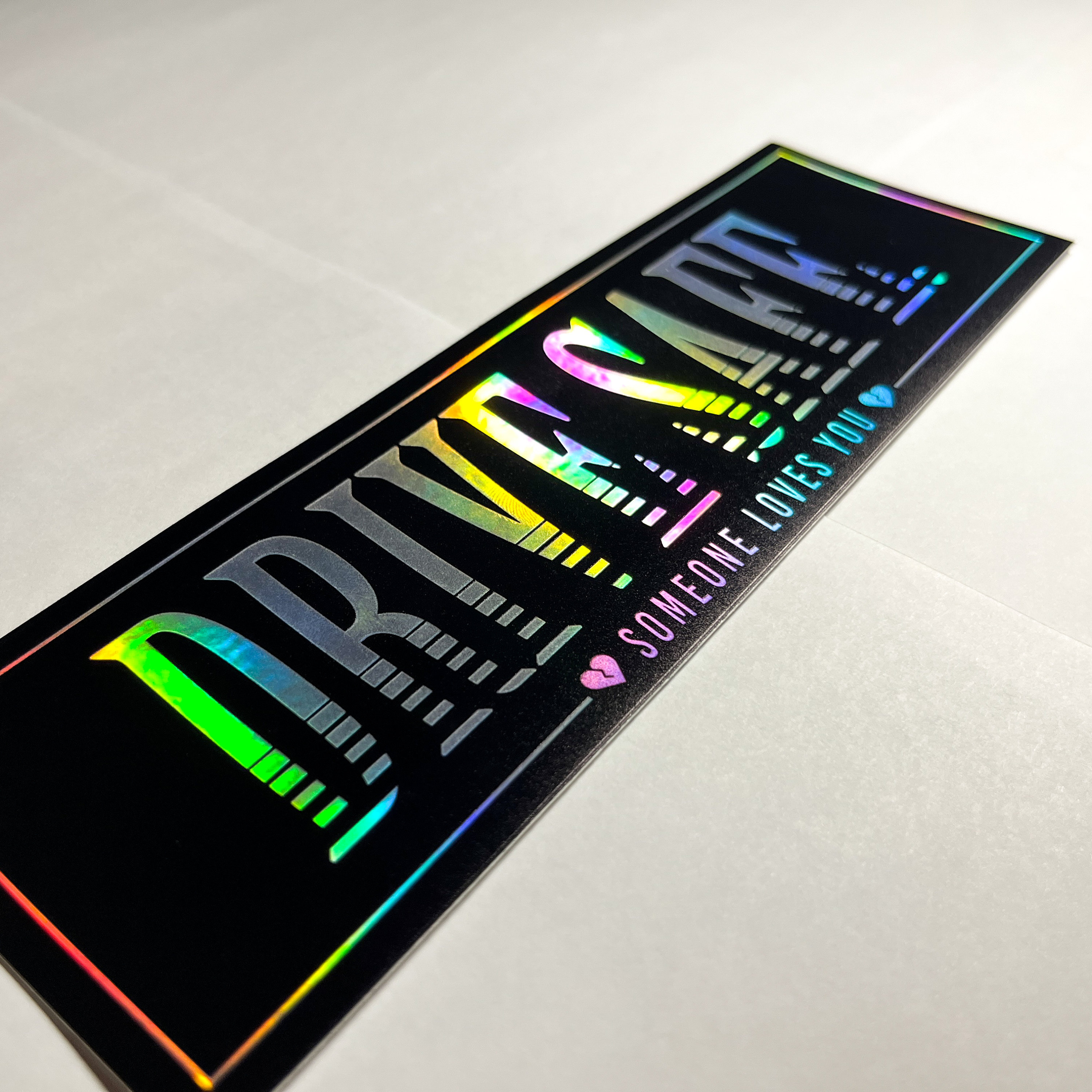 DRIVE SAFE Slap Sticker JDM Anime Car Holographic Light Reflective ...