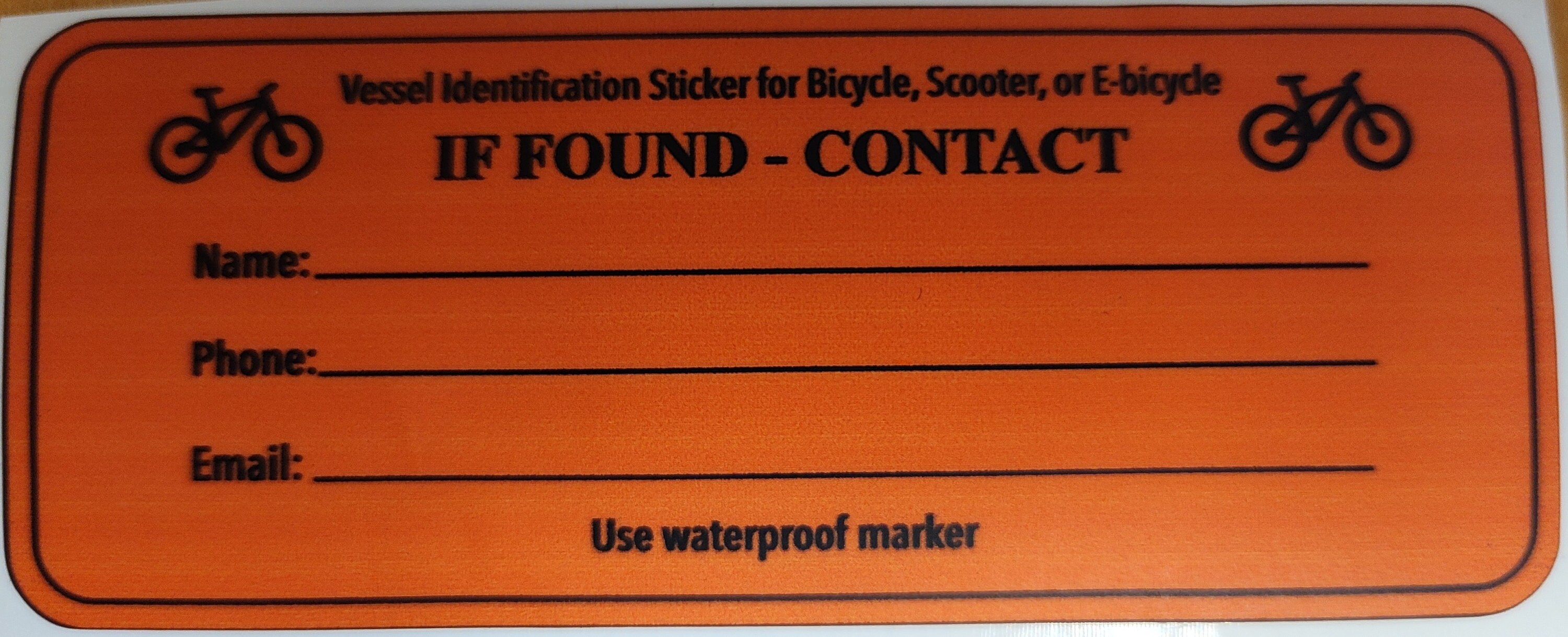 If Found Contact Identification Decal Sticker Bike Scooter Ebike - Etsy