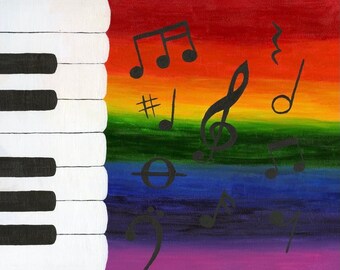 Giclée Print Treble Clef Music Watercolour Vibrant Rainbow - Etsy