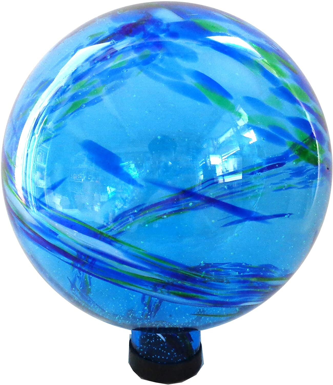 Glow In The Dark Glass Gazing Globe 10 Inch Blue Etsy