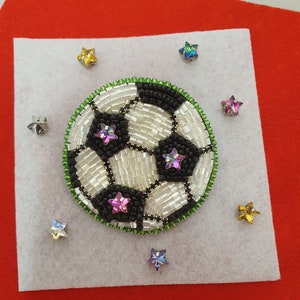 Football Soccer Ball Pin, Soccer Ball Handmade Embroidered Beaded ...