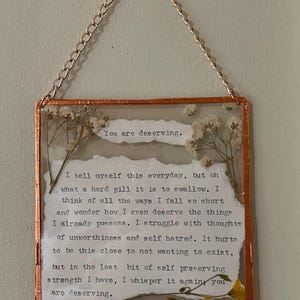 Poetry + Flower Suncatcher Window or Wall Hanging- 2 Available Styles ...