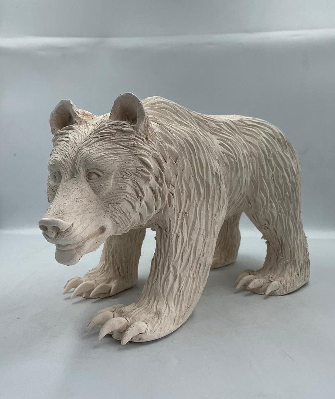 Handmade Ceramic Bear Sculpture Paint-ready Biscuit Ceramic Unique Art ...
