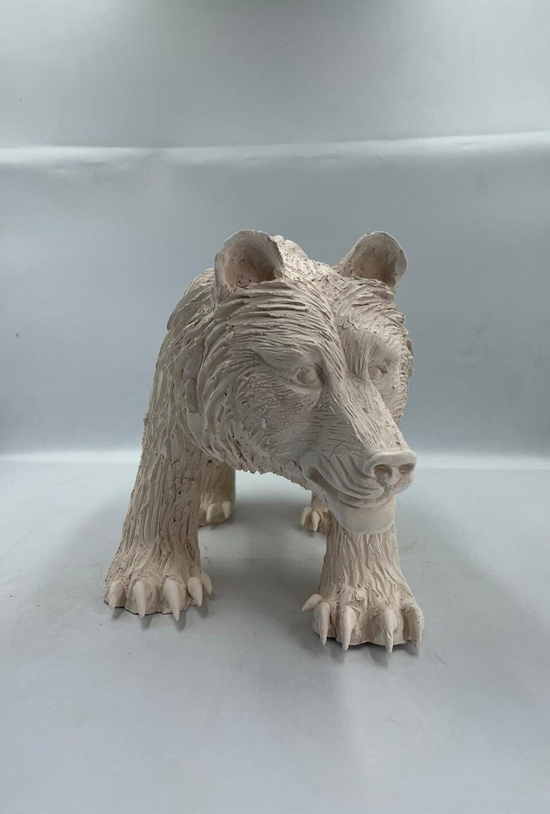 Handmade Ceramic Bear Sculpture Paint-ready Biscuit Ceramic Unique Art ...