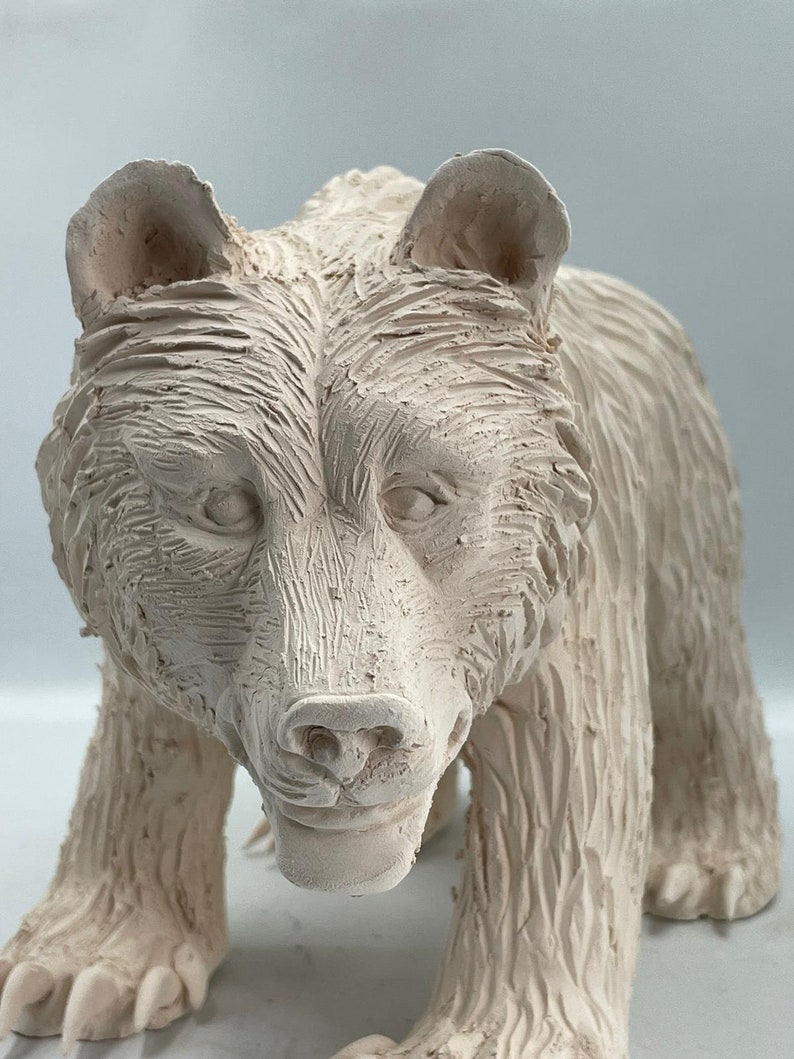 Handmade Ceramic Bear Sculpture Paint-ready Biscuit Ceramic Unique Art ...