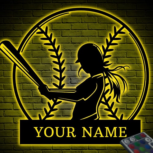 Personalized Softball Monogram Metal Sign Art Custom - Etsy
