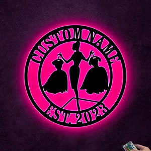 Custom Metal Fashion Model Sign With Led Light, Girl Room Decor ...