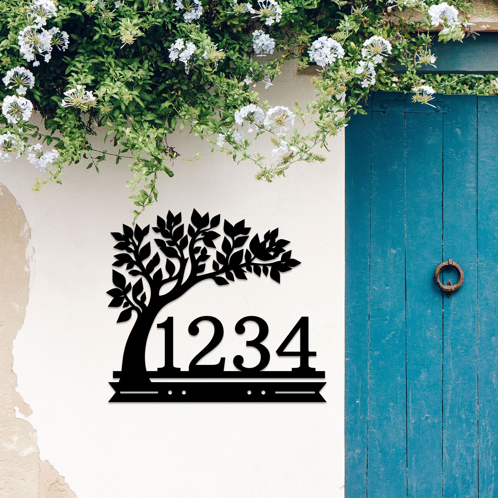 Metal House Number Tree of Life Personalized Sign, Address Number Sign ...