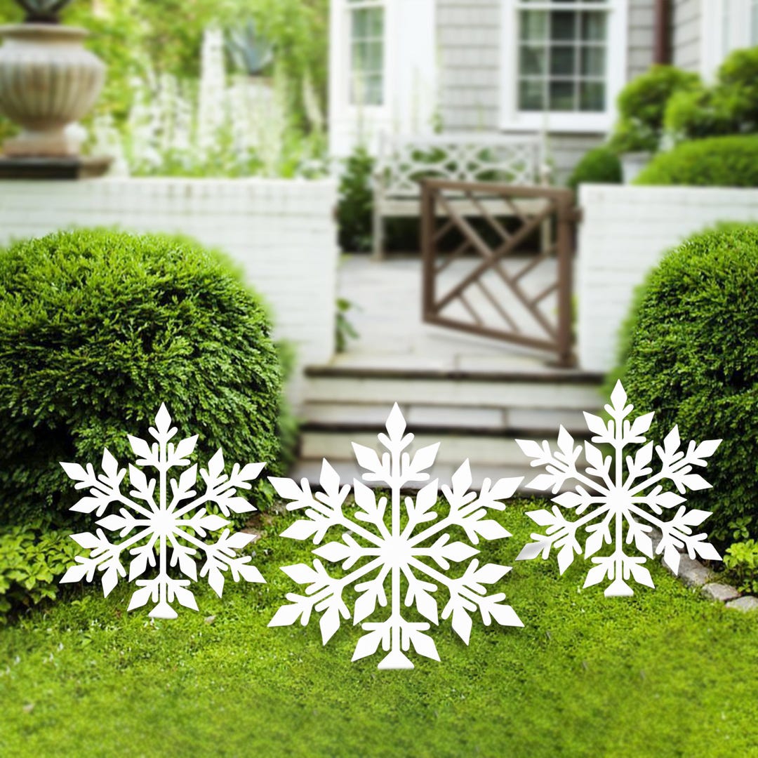 Christmas Snowflake Metal Yard Art and Metal Wall Art, Christmas Indoor ...