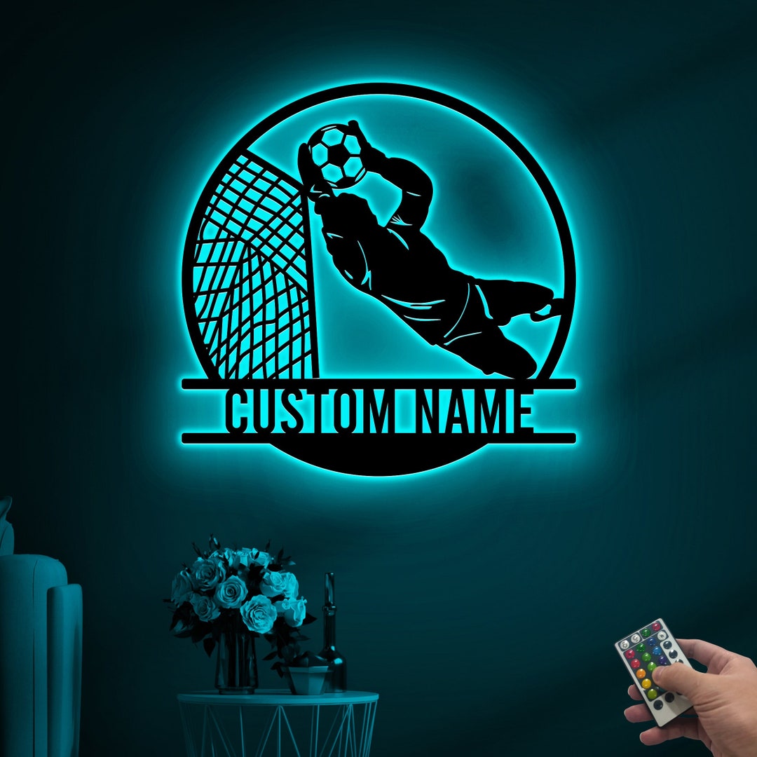 Soccer Metal Sign Led Light, Soccer Room Decor Boys Birthday Xmas ...