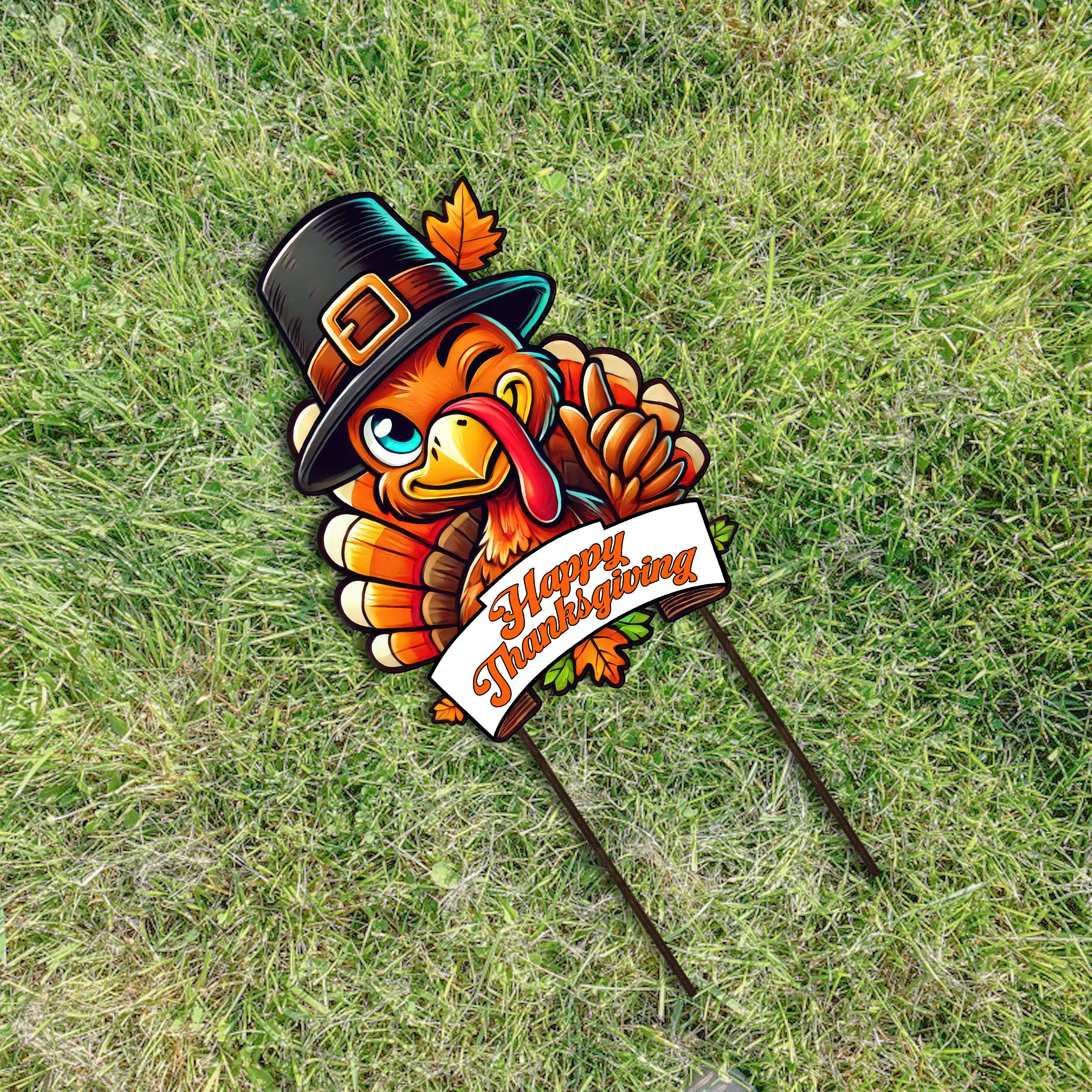 Metal Turkey Garden Stake, Thanksgiving Yard Decor - Etsy