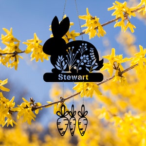 Custom Rabbit Metal Wind Chime, Bunny Wind Chime, Bunny Lover Gift ...