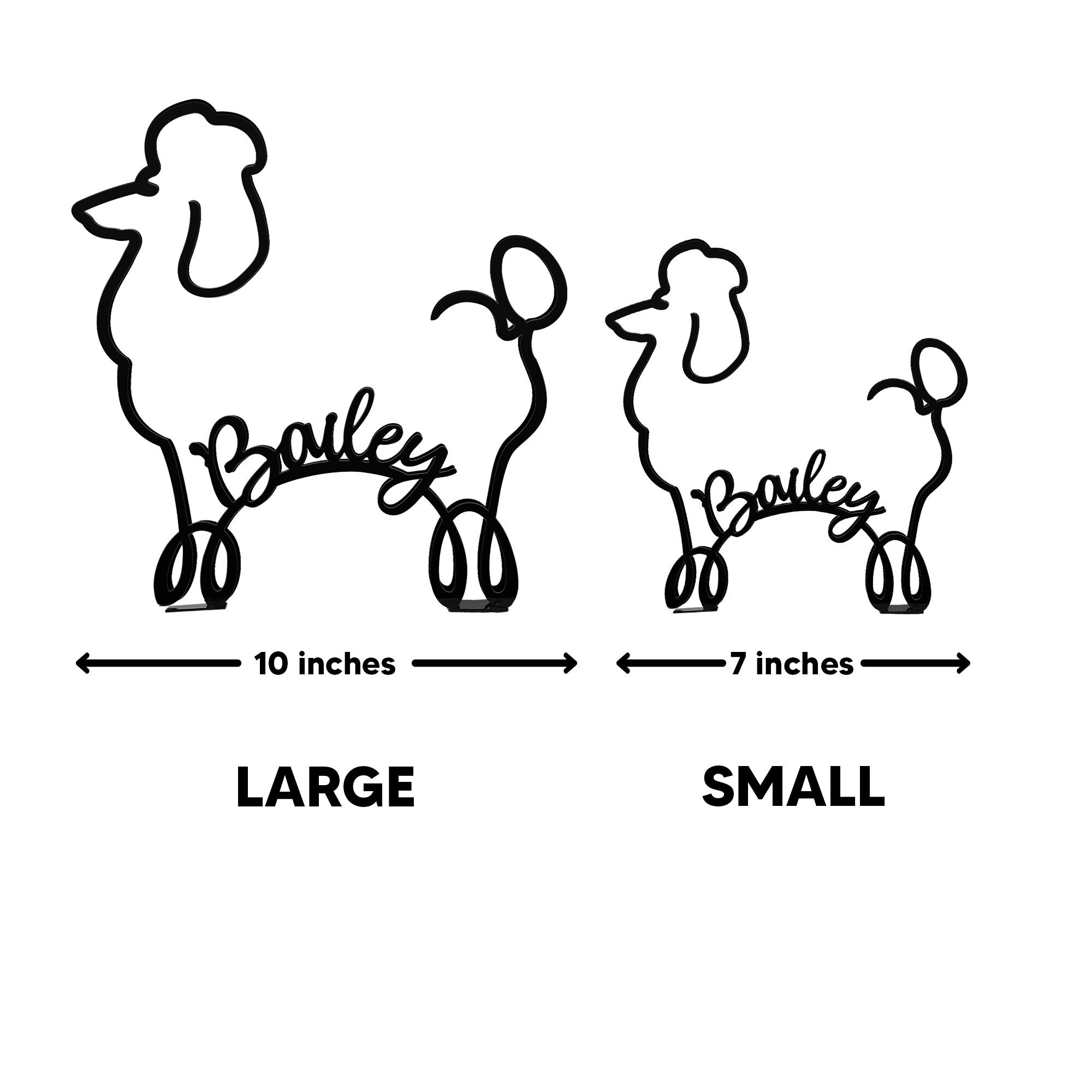 Personalized Poodle Metal Table Sign, Minimalist Sculpture, Dog Lover ...