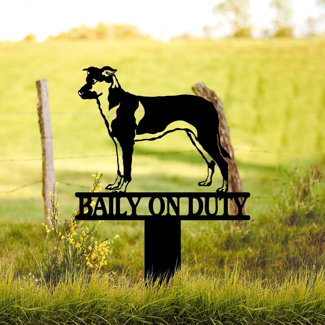 Custom Chinook Dog Metal Stake With Solar Light, Chinook Dog Metal Yard ...