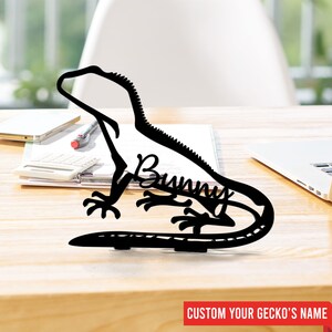 Personalized Reptile Metal Table Sign, Pet Lizard Gecko Minimalist ...