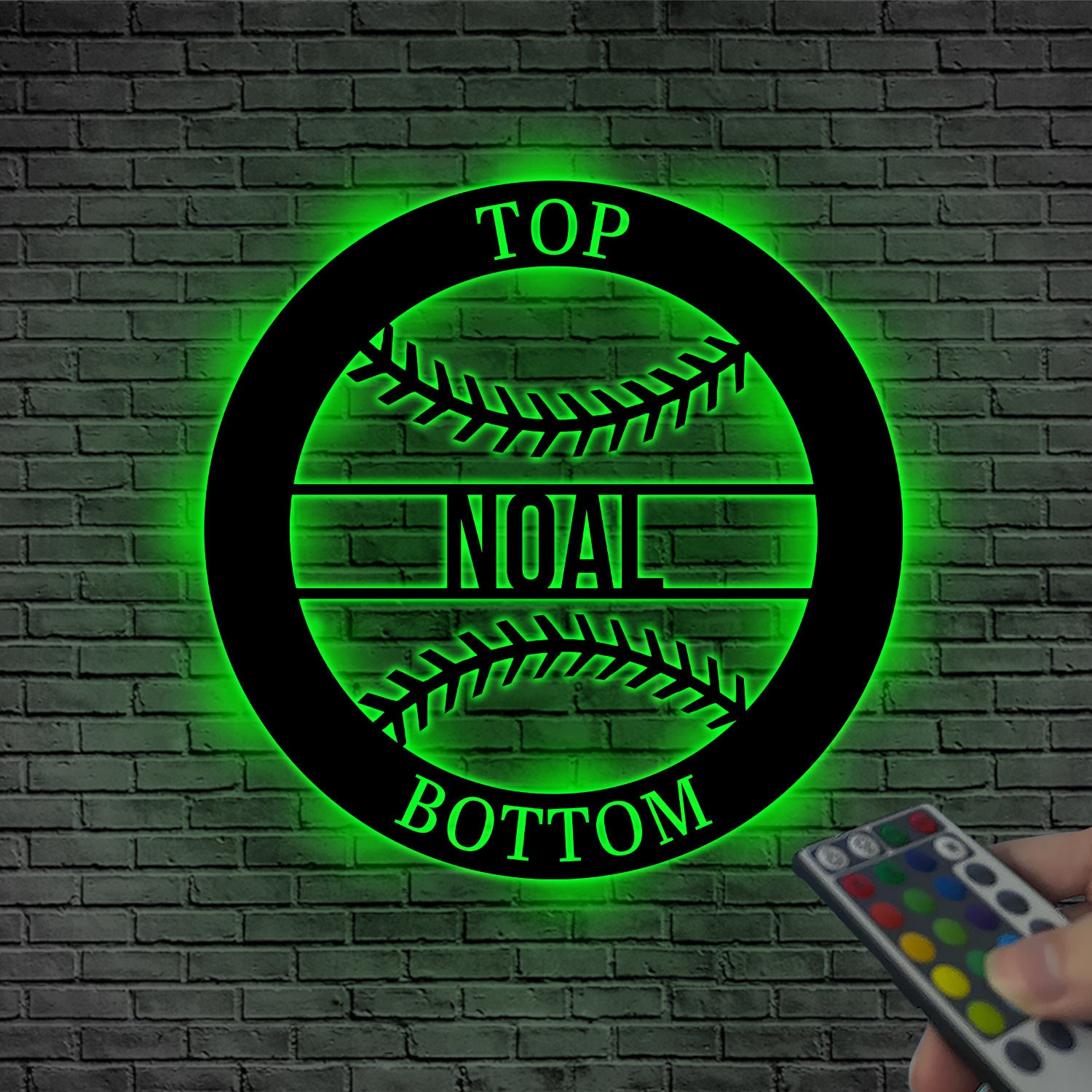 Personalized Baseball Softball Metal Wall Art With Lights - Etsy