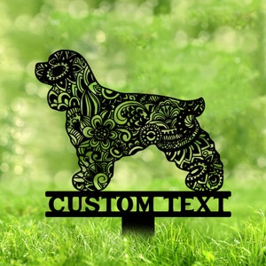 Cocker Spaniel Mandala Garden Stake, Metal Dog Yard Art - Etsy