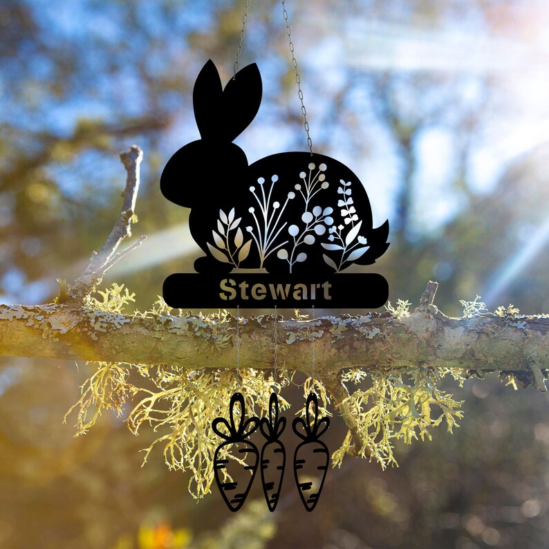 Custom Rabbit Metal Wind Chime, Bunny Lover Gift, Garden Decor - Etsy