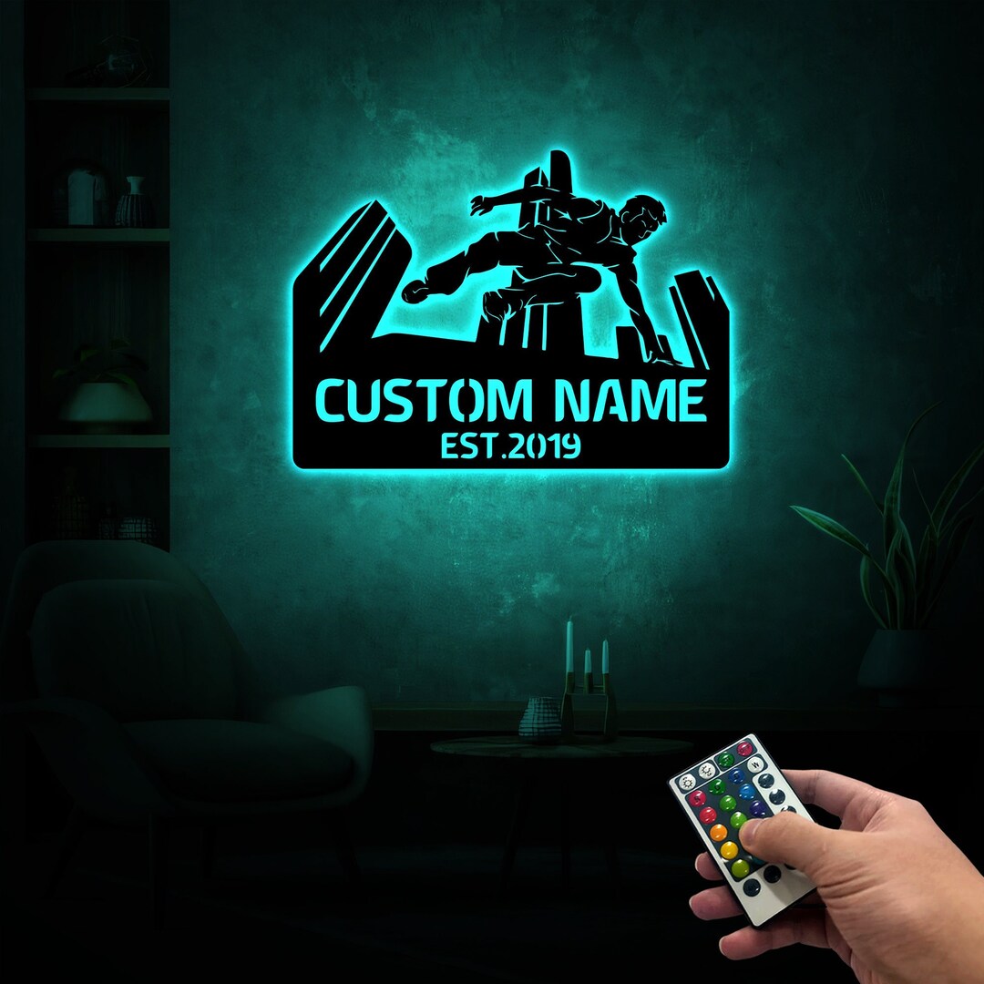 Custom Parkour Metal Sign With LED Light, Freerunning Wall Art - Etsy
