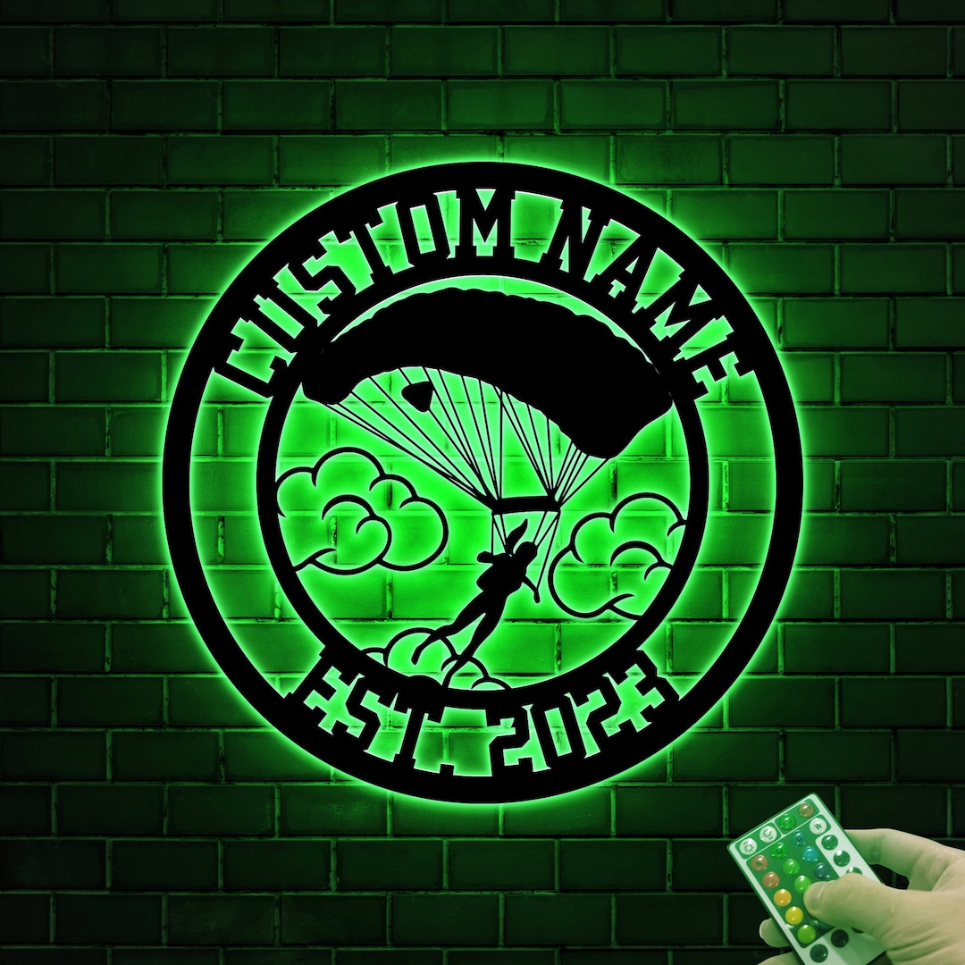 Custom Metal Skydiving Sign With Led Light, Gift for Skydiver ...