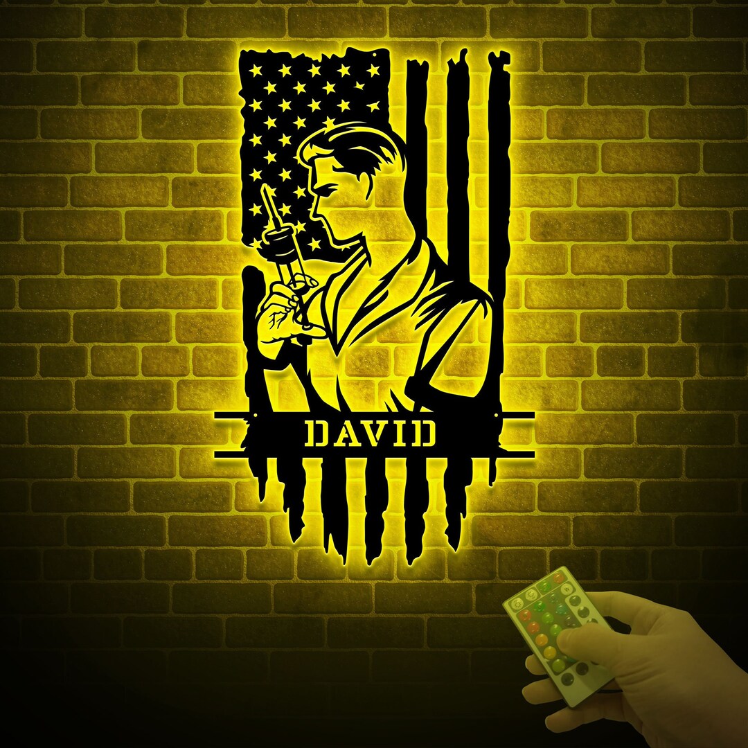 US Phlebotomist Metal Sign Led Light, Phlebotomist Gift Home Office ...