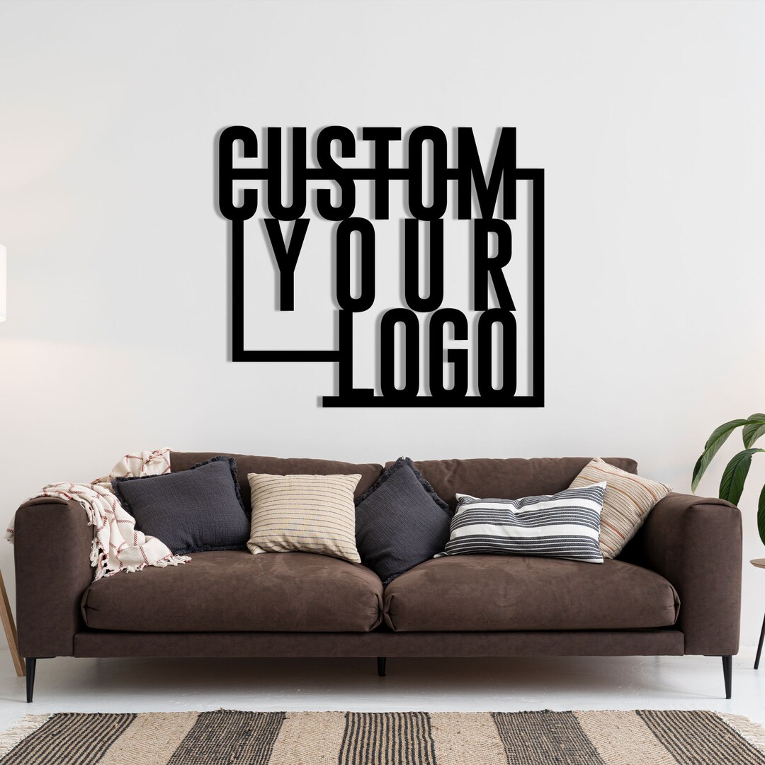 Custom Business Logo Metal Wall Art With Led Light, Business Logo Sign ...