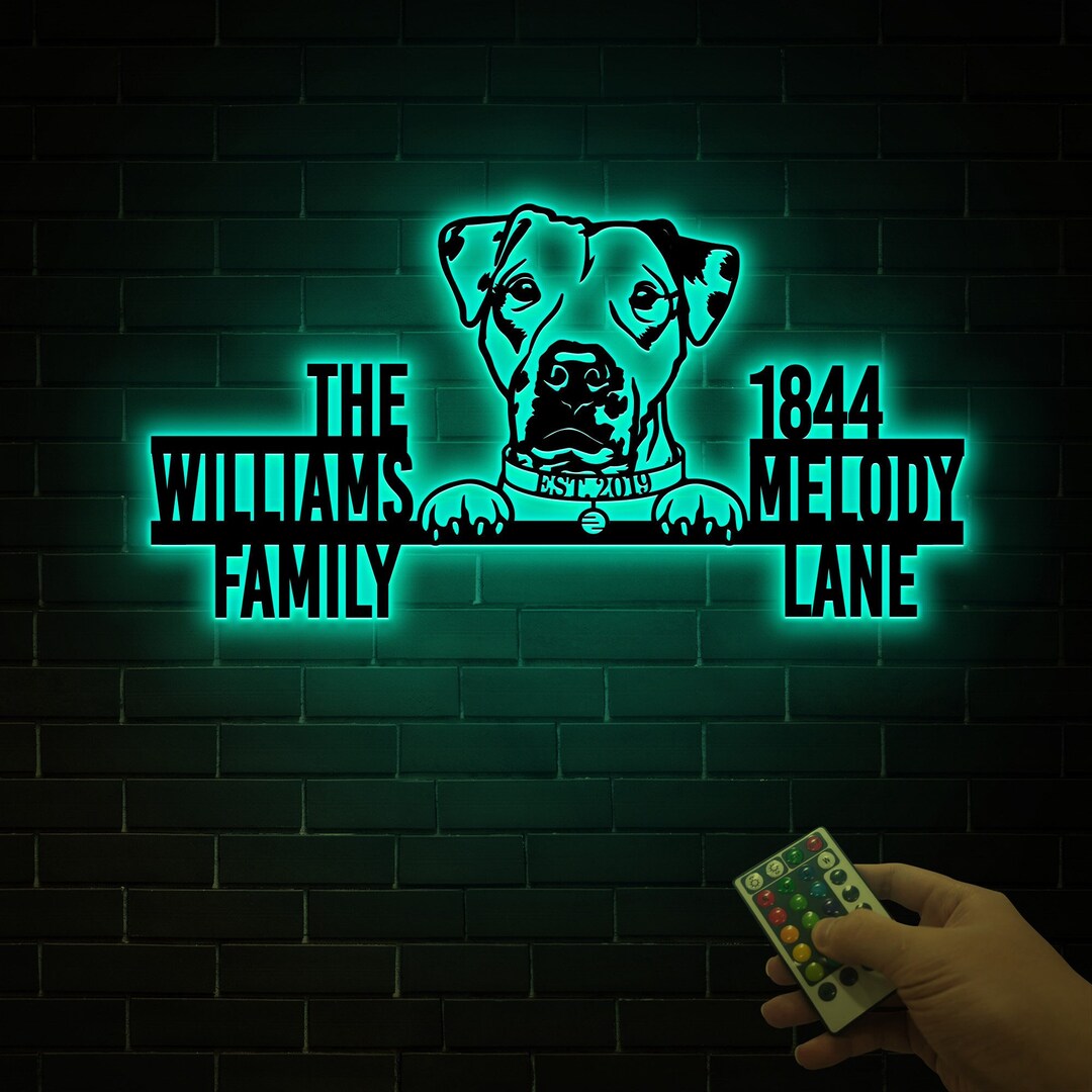 Custom Bull Arab Metal Sign With Led Light, Dog Welcome Sign Wall ...