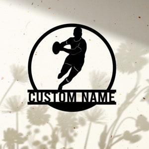 Rugby Metal Wall Art With Led Light, Rugby Gift, Rugby Home Decor ...