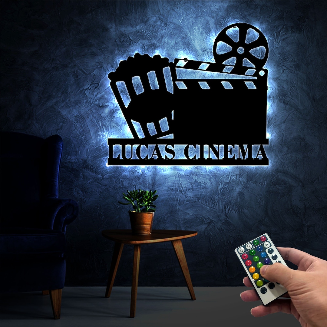 Personalized Movie Metal Wall Art With Led Light, Movie Lover Gift ...