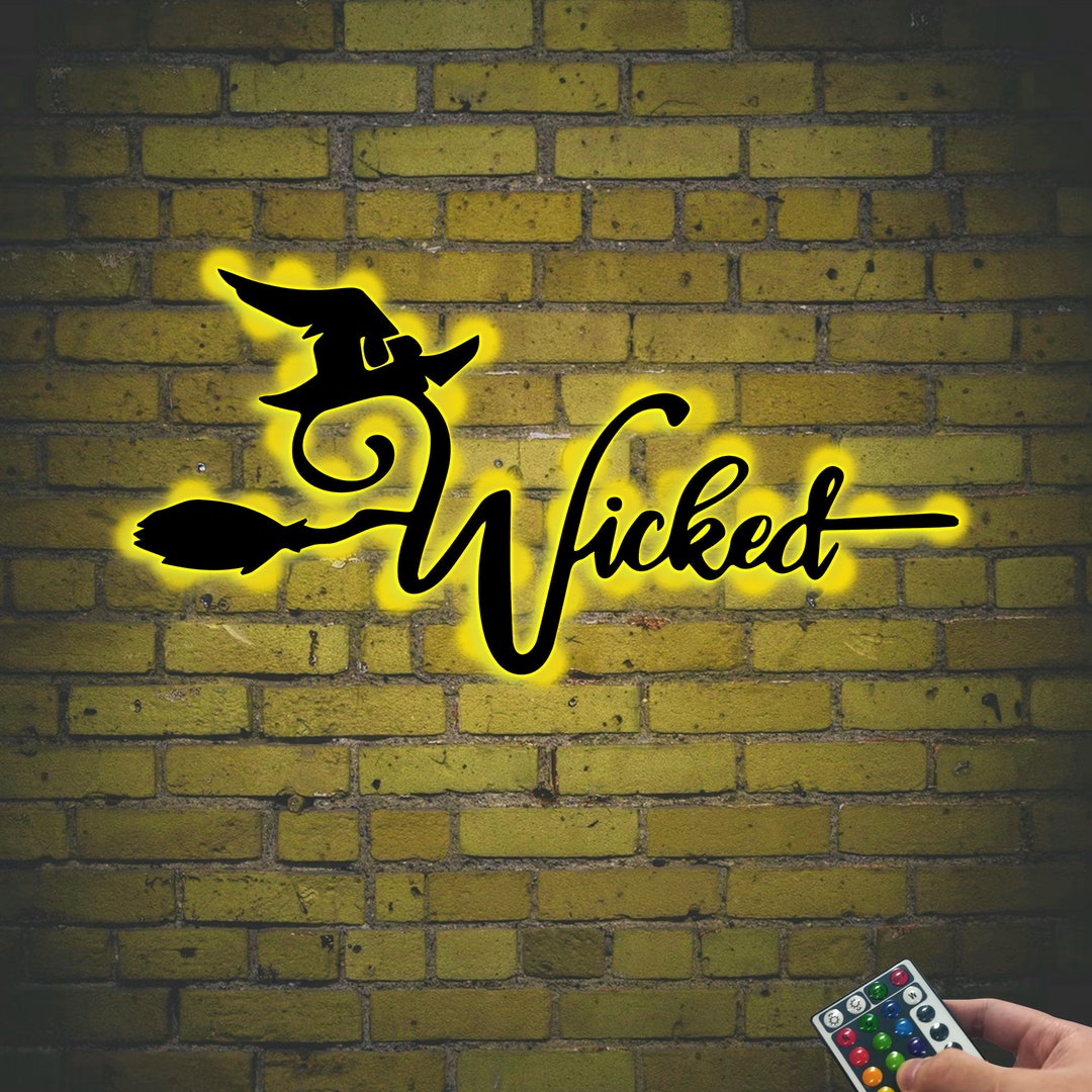 Wicked Witch Metal Wall Art With Led Lights, Happy Halloween, Custom ...