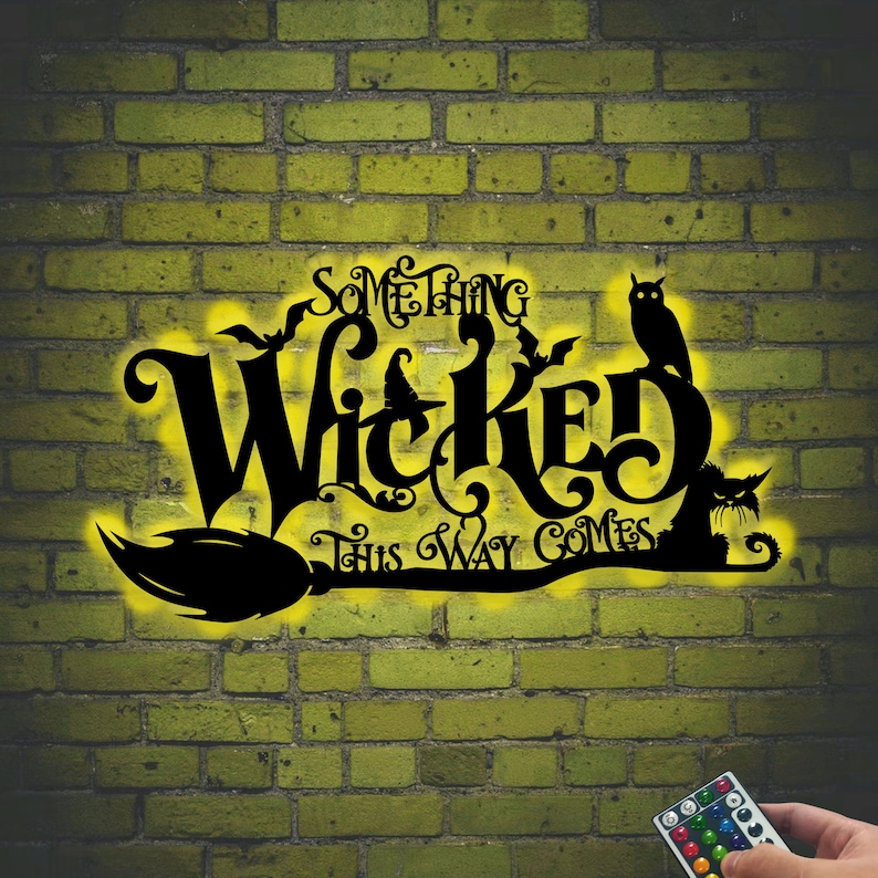 Personalized Halloween Metal Sign With LED Lights, Spooky Decor - Etsy