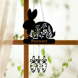 Custom Rabbit Metal Wind Chime, Bunny Lover Gift, Garden Decor - Etsy