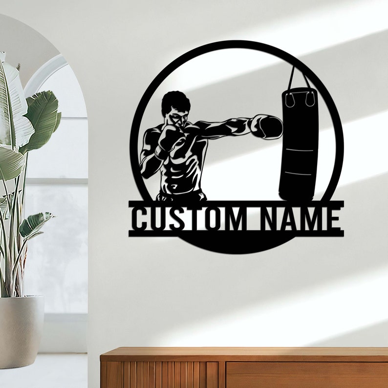 Custom Man Boxing Sign Metal Wall Art Led Light Boxing Gifts - Etsy