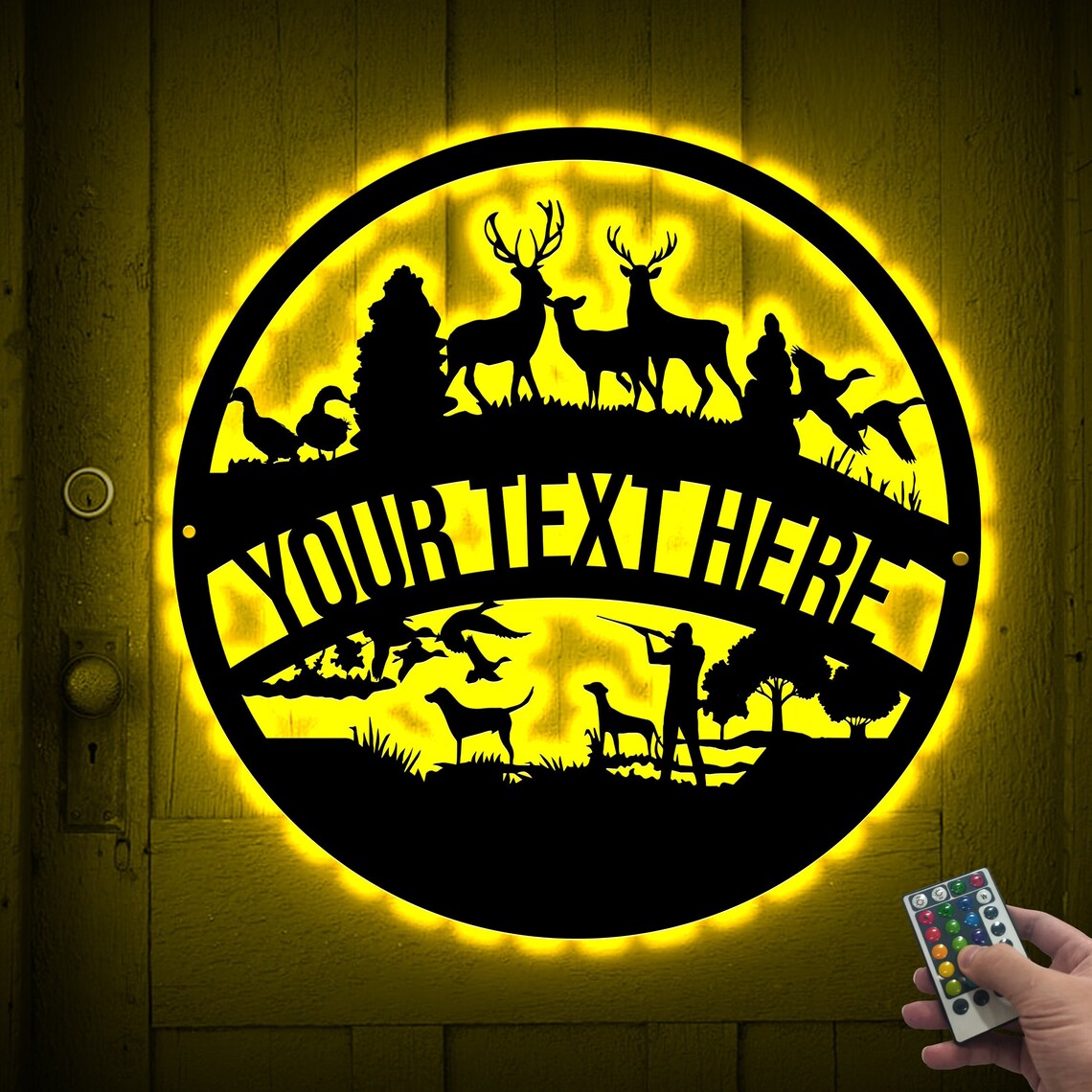 Personalized Duck Hunting Scene Metal Wall Art With LED Light - Etsy
