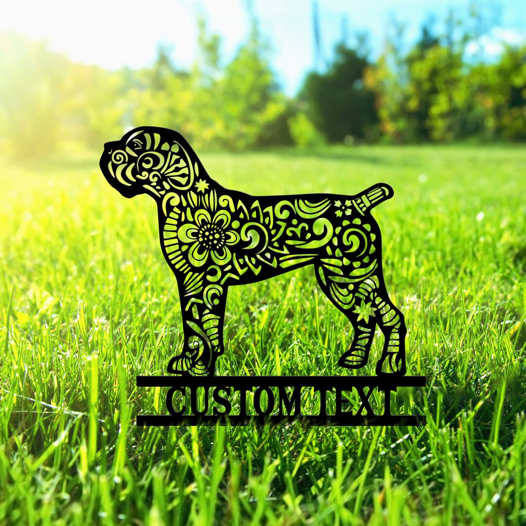 Mastiff Mandala Garden Stake Metal Mastiff Zentangle Metal - Etsy