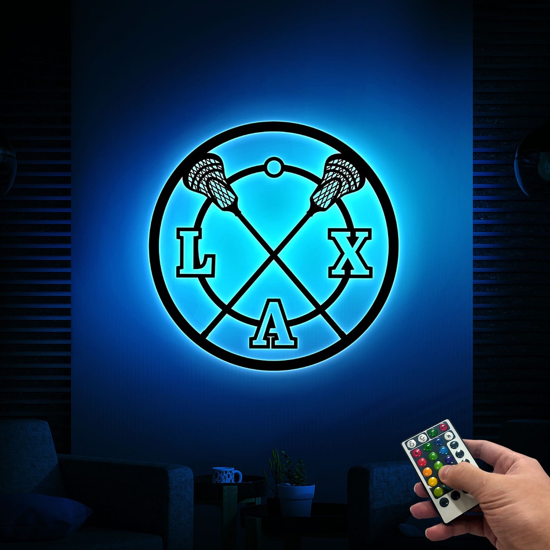 Lacrosse Sticks Metal Sign With Led Light, Lacrosse Player Gift ...