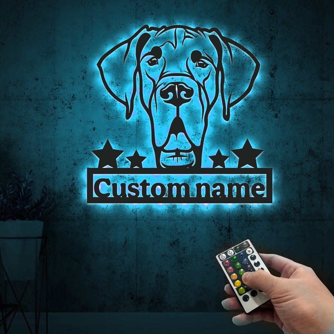 Custom Great Dane Metal Sign, LED Dog Name Light - Etsy