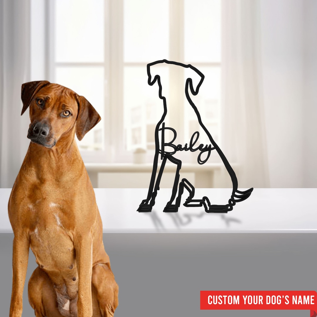Rhodesian Ridgeback Metal Table Sign, Minimalist Sculpture Statue ...