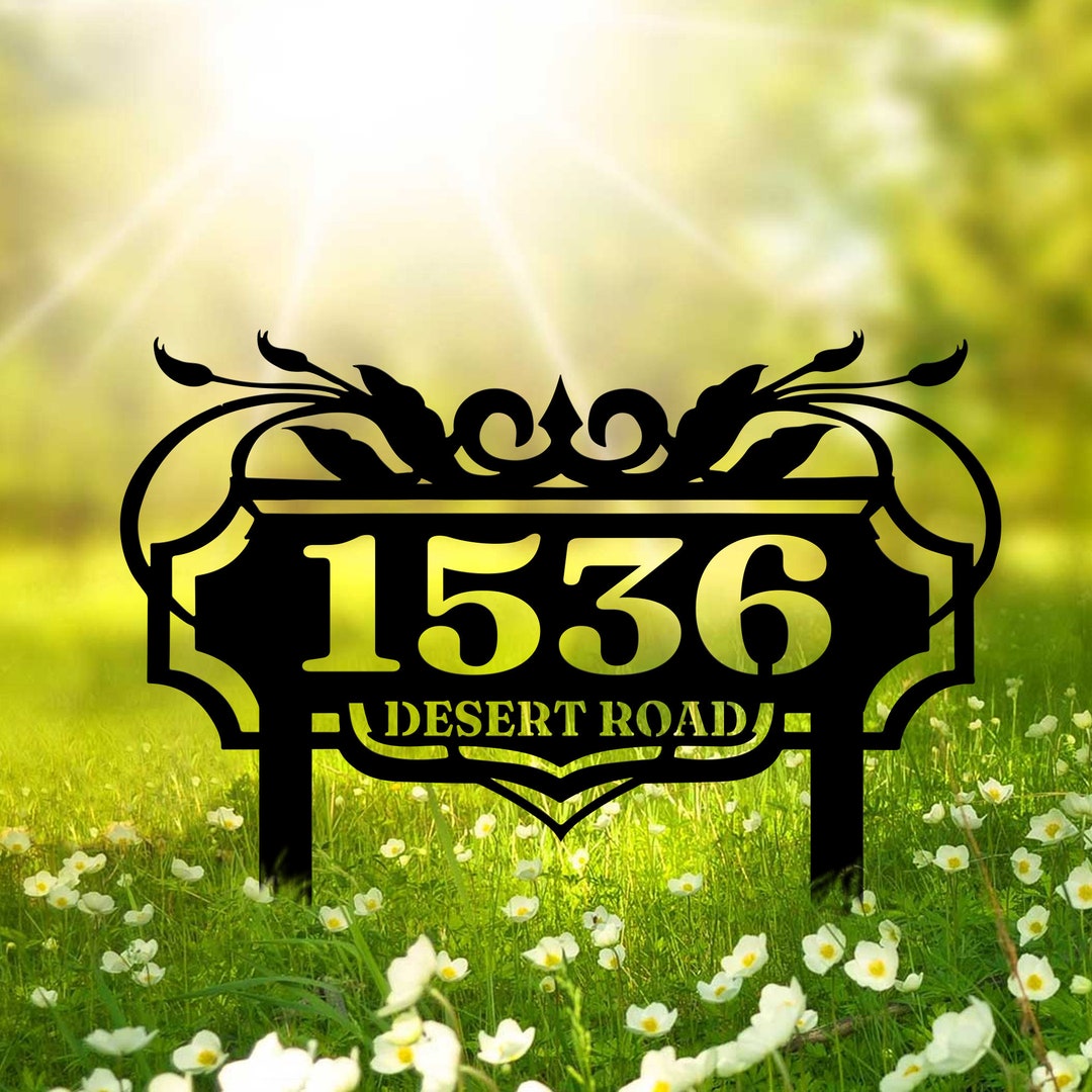 Personalized Metal Address Sign, Driveway Stake, Outdoor Decor - Etsy