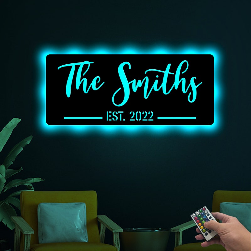 Last Name Metal Sign - Etsy