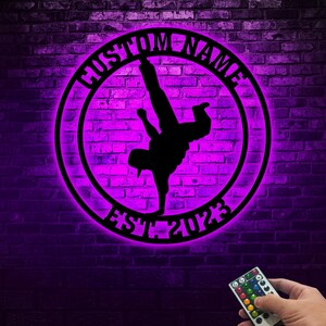 Custom Metal Break Dancing Sign With Led Light, Break Dancer Gift ...