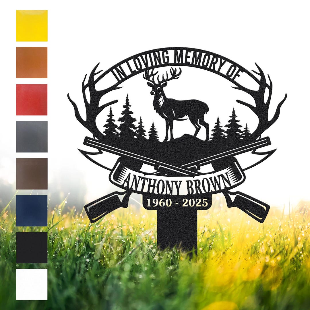 Personalized Deer Hunting Memorial Stake, Father's Day Remembrance Gift ...
