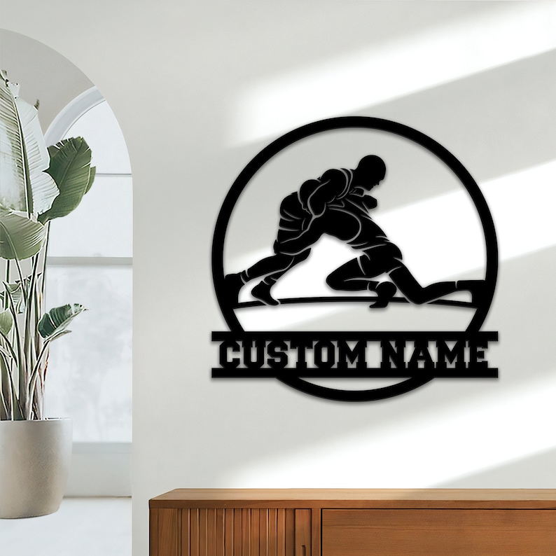 Custom Wrestling Sign Metal Wall Art Led Light Wrestler Name - Etsy