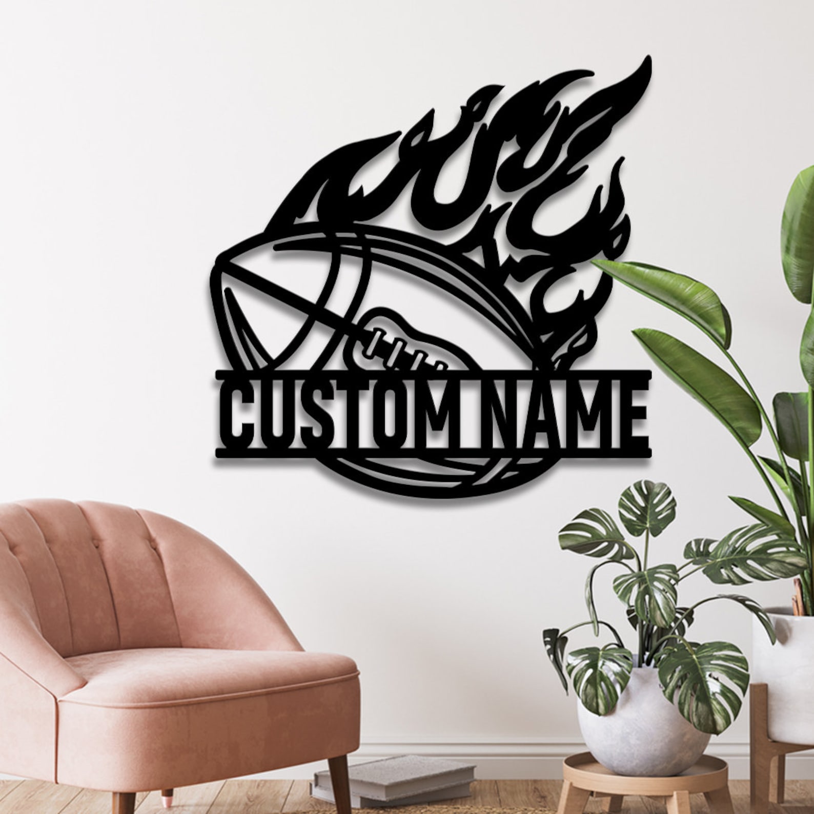 Personalized Football Metal Wall Art With Led Lights Custom - Etsy