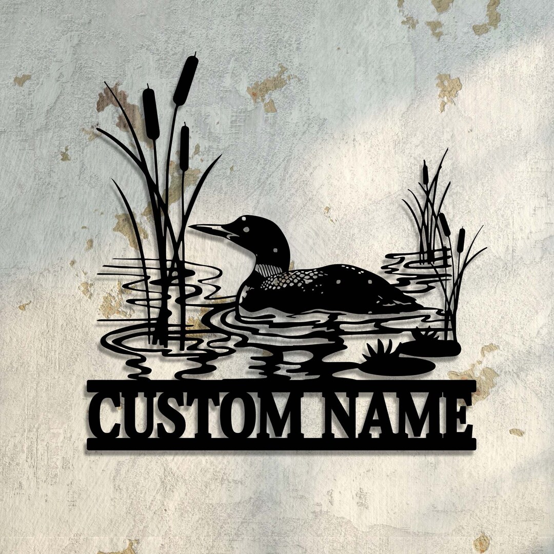 Personalized Loon Duck Metal Sign With Led Lights, Metal Lake Sign ...