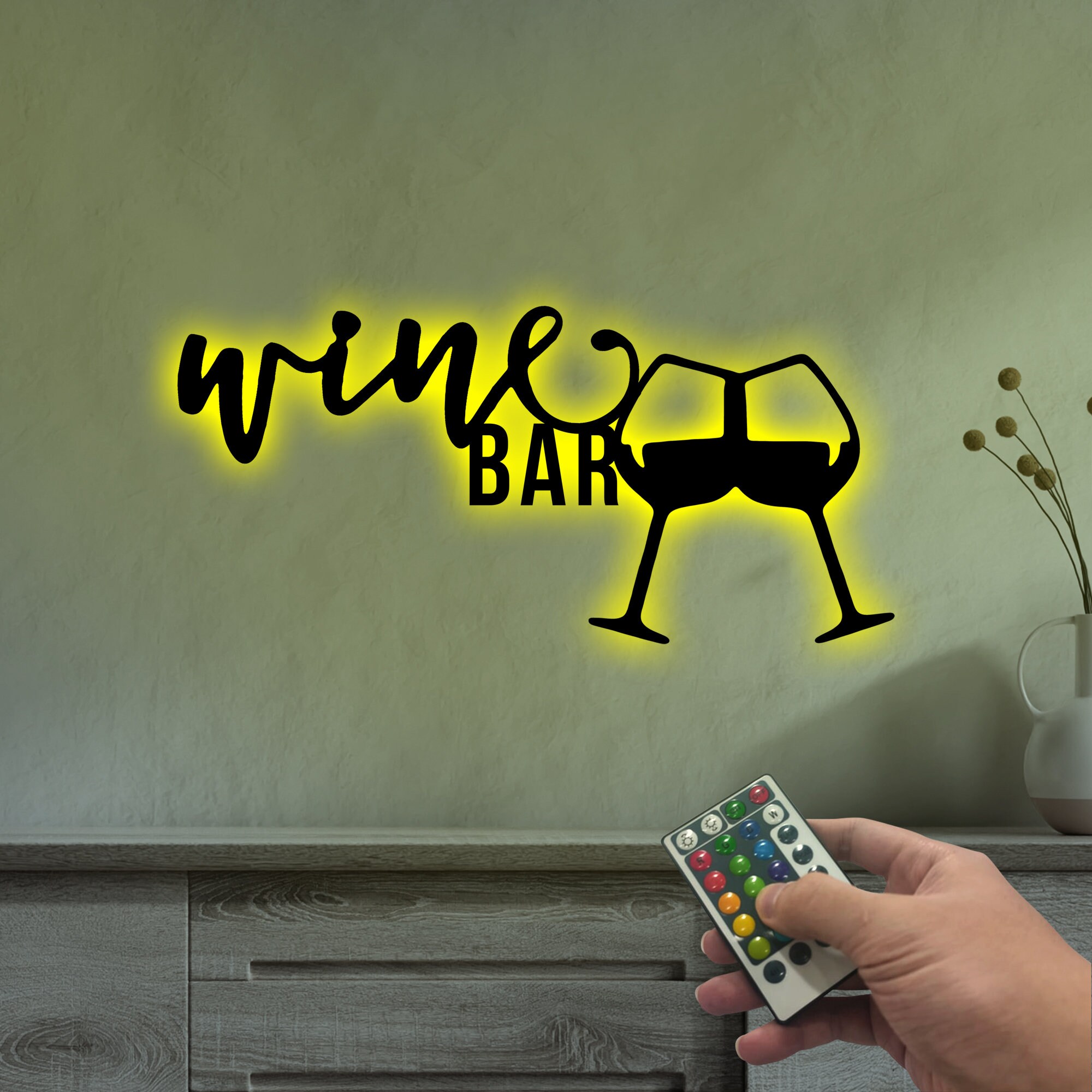 Metal Wine Sign Wine LED Light Wall Decor Wine Bar Sign - Etsy